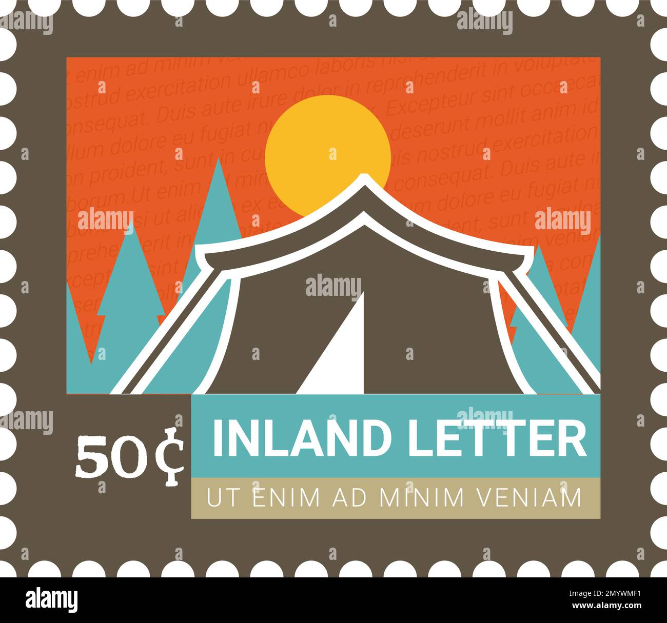Inland letter, correspondence post card or mark Stock Vector Image ...