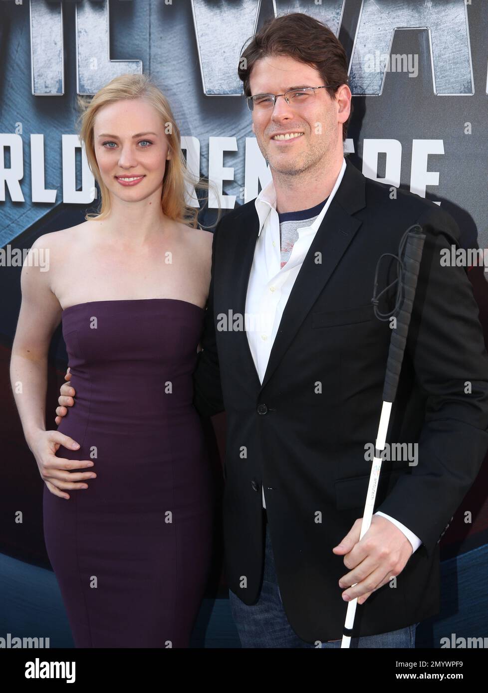 Deborah Ann Woll, left, and E.J. Scott arrive at the Los Angeles ...