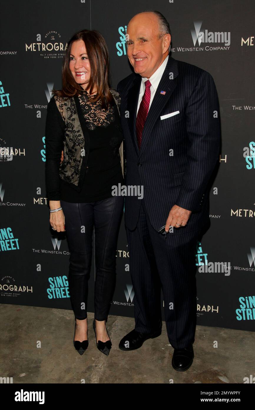 Judith Giuliani, left, and Rudy Giuliani, right, attend the premiere of ...