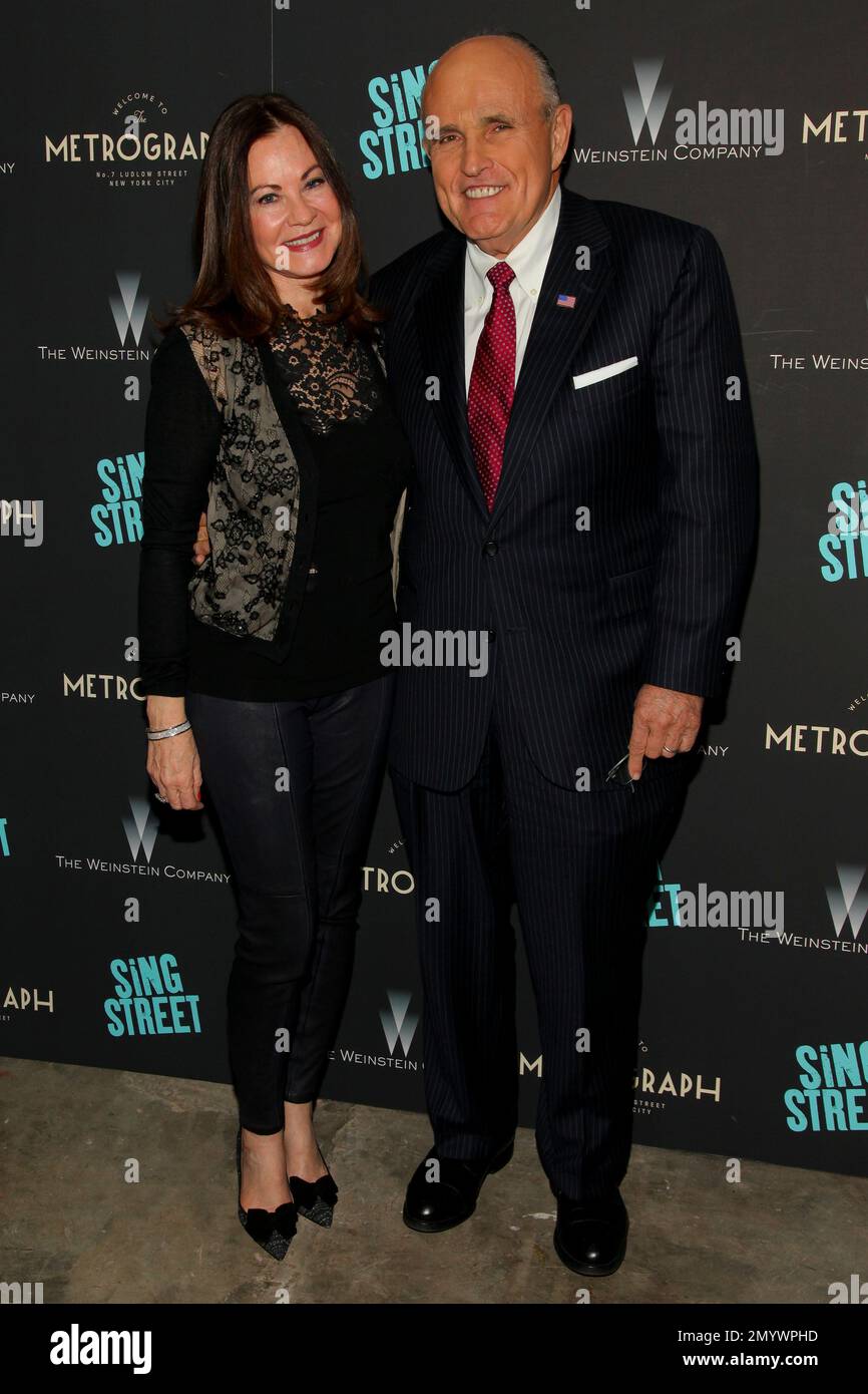 Judith Giuliani, left, and Rudy Giuliani, right, attend the premiere of ...
