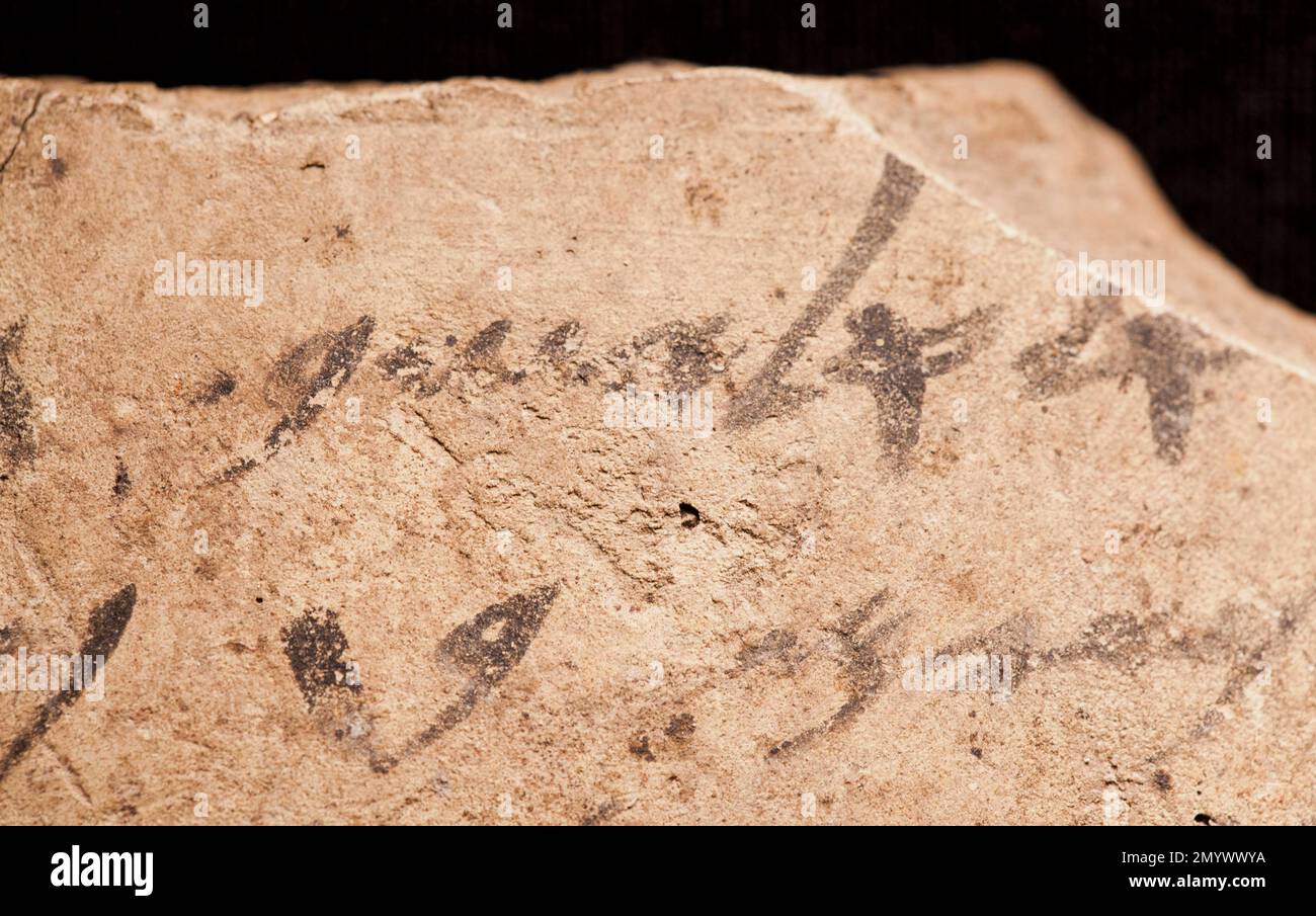 Letters inscribed on pottery, known as ostracons, which were unearthed ...
