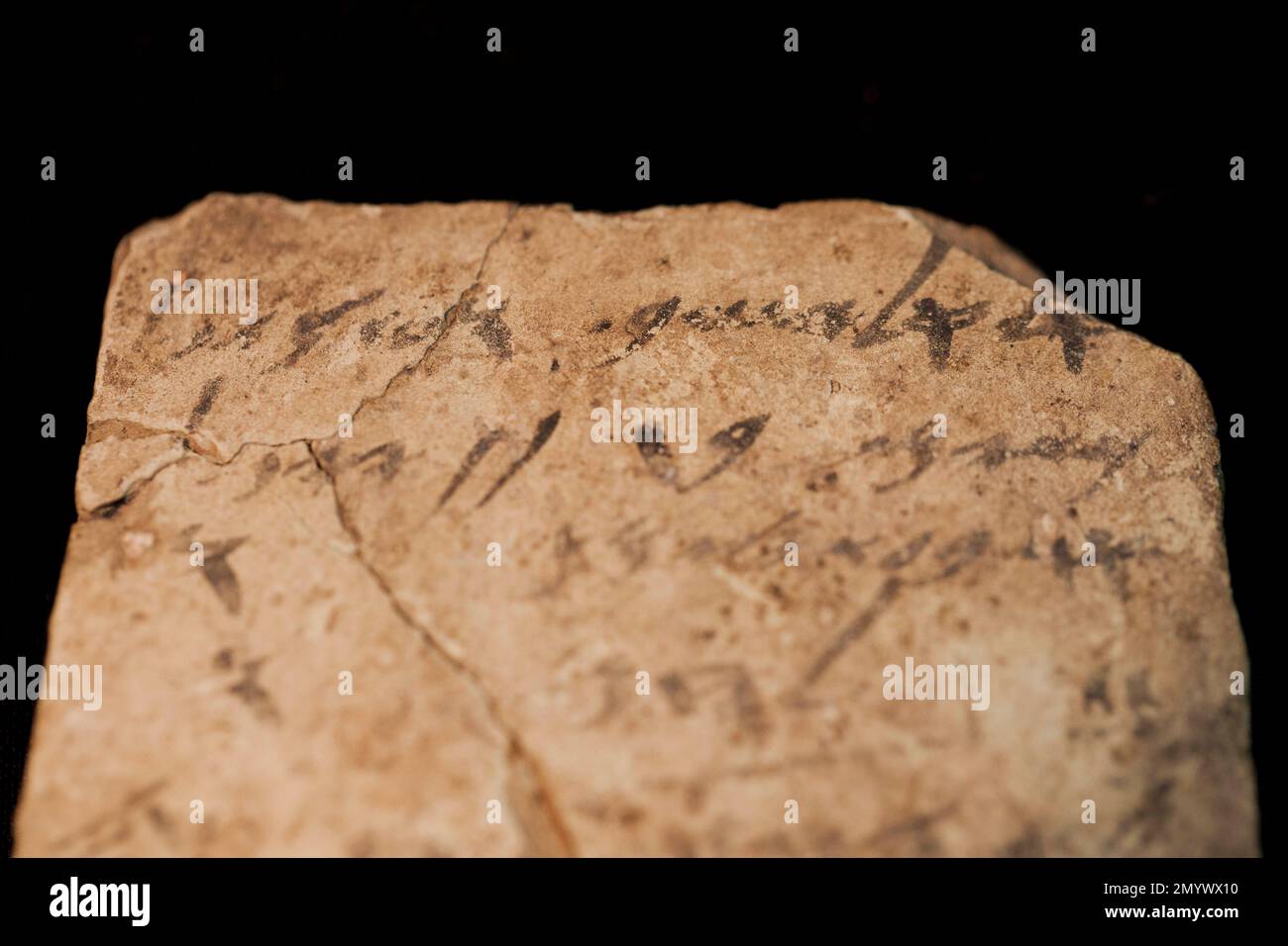 Letters inscribed on pottery, known as ostracons, which were unearthed ...