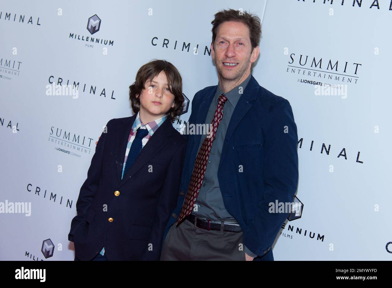 Actor Tim Blake Nelson, right, and Eli Nelson attend the premiere of "Criminal" at AMC Loews ...