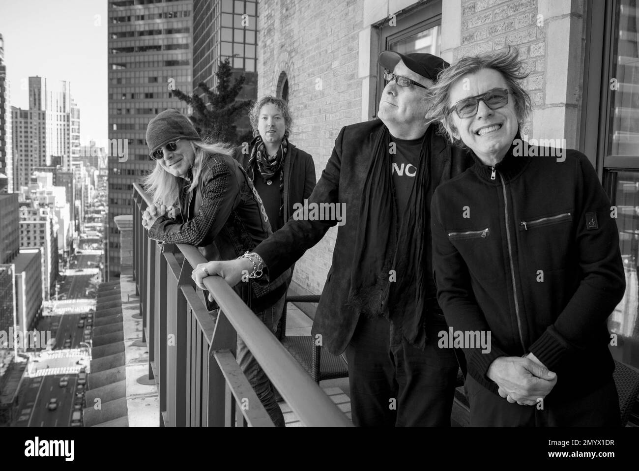 In this April 5, 2016 photo, members of Cheap Trick, from left, Robin ...