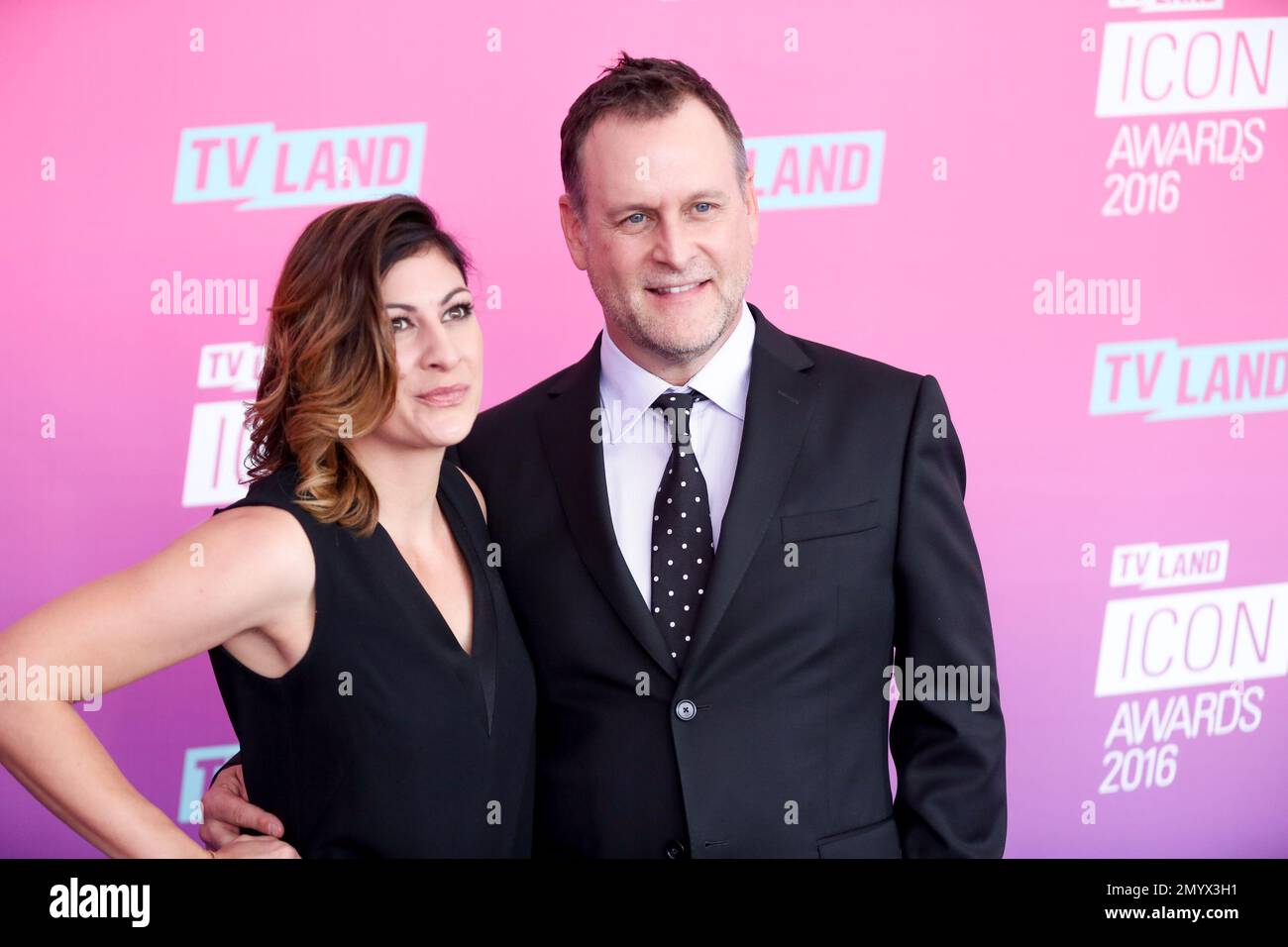 Dave Coulier, right, and Melissa Bring arrive at the 2016 TV Land Icon ...