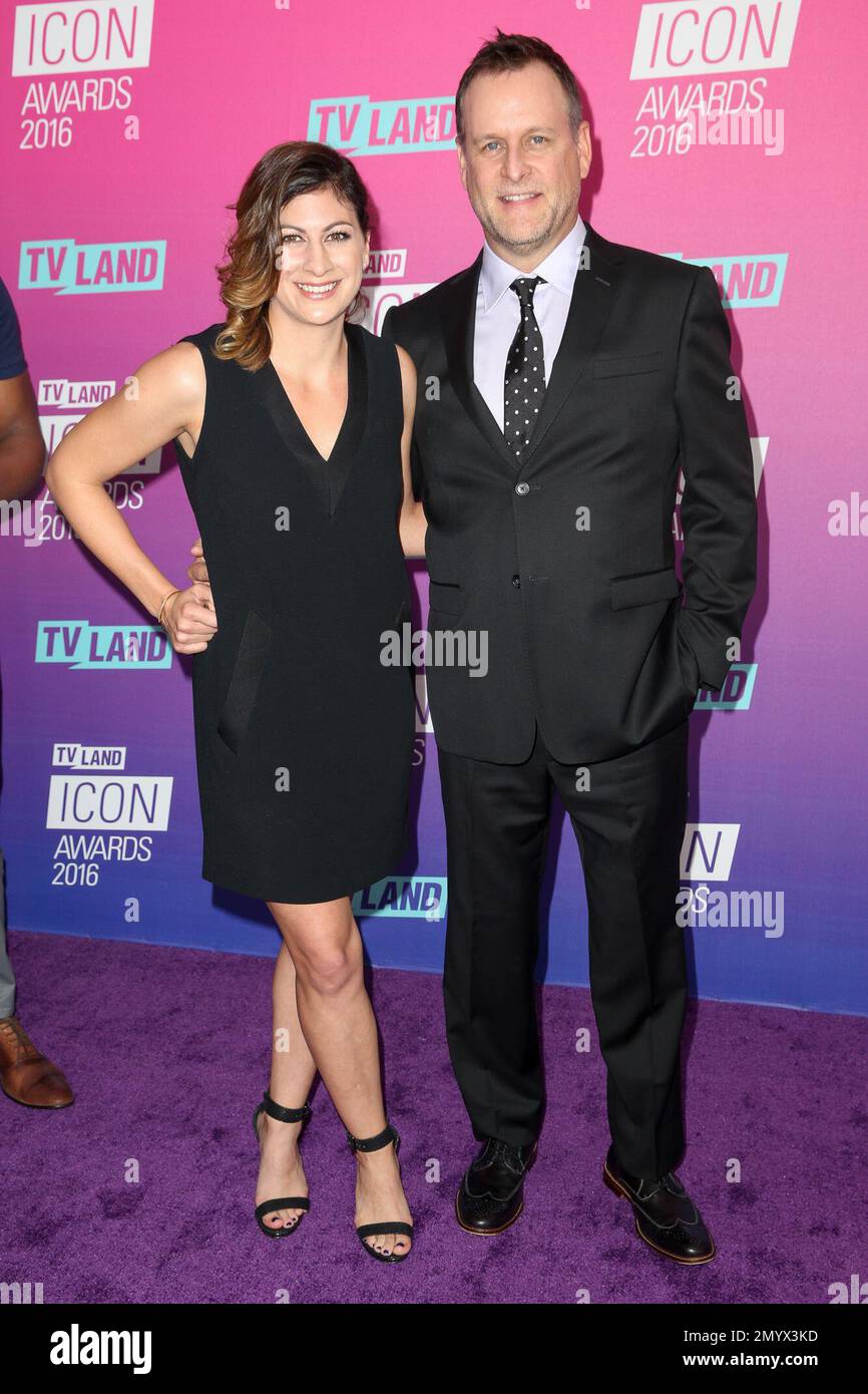 Dave Coulier, right, and Melissa Bring arrive at the 2016 TV Land Icon ...