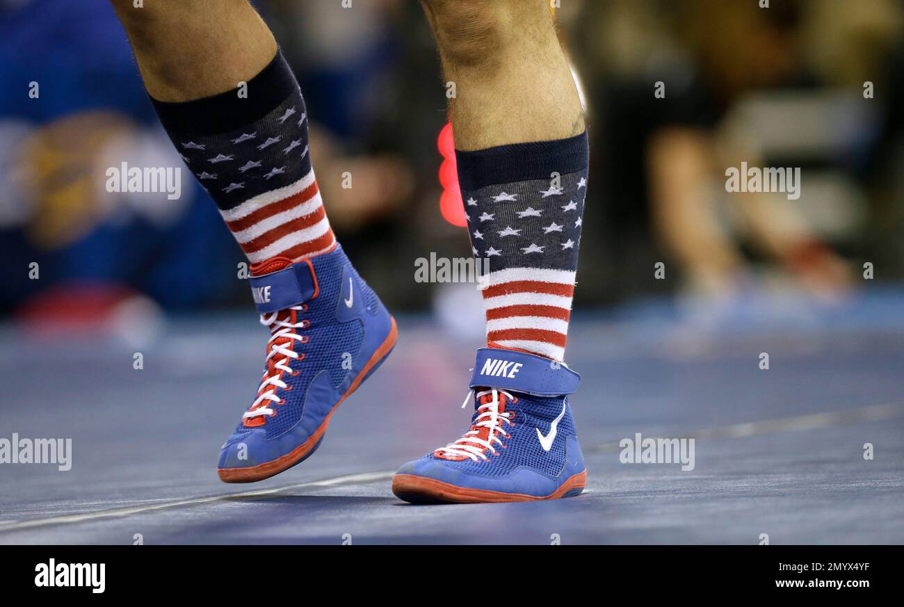 Robby Smith's socks are seen before wrestling Jacob Mitchell in their ...