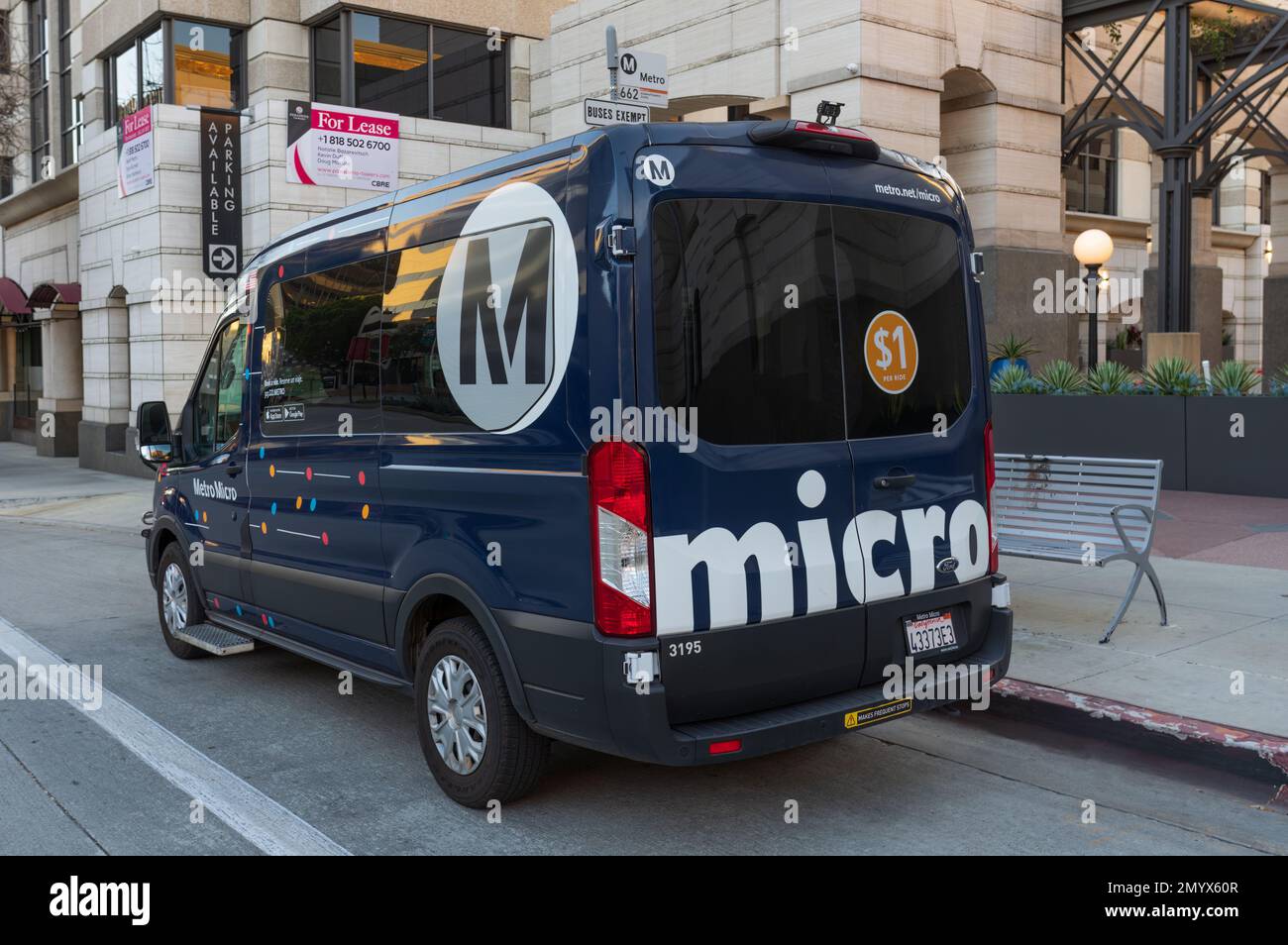 Metro Micro bus shown stationary on South Lake Avenue in the City of ...