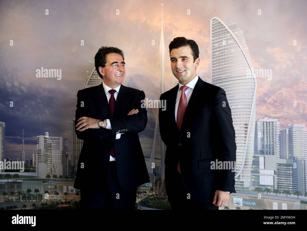 Spanish-Swiss architect Santiago Calatrava Valls, left, poses in front ...