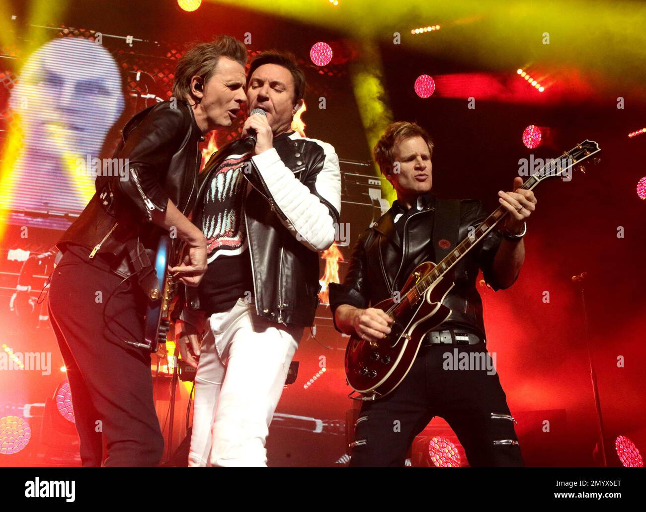 John Taylor, left, Simon Le Bon and Dom Brown of the band Duran Duran ...