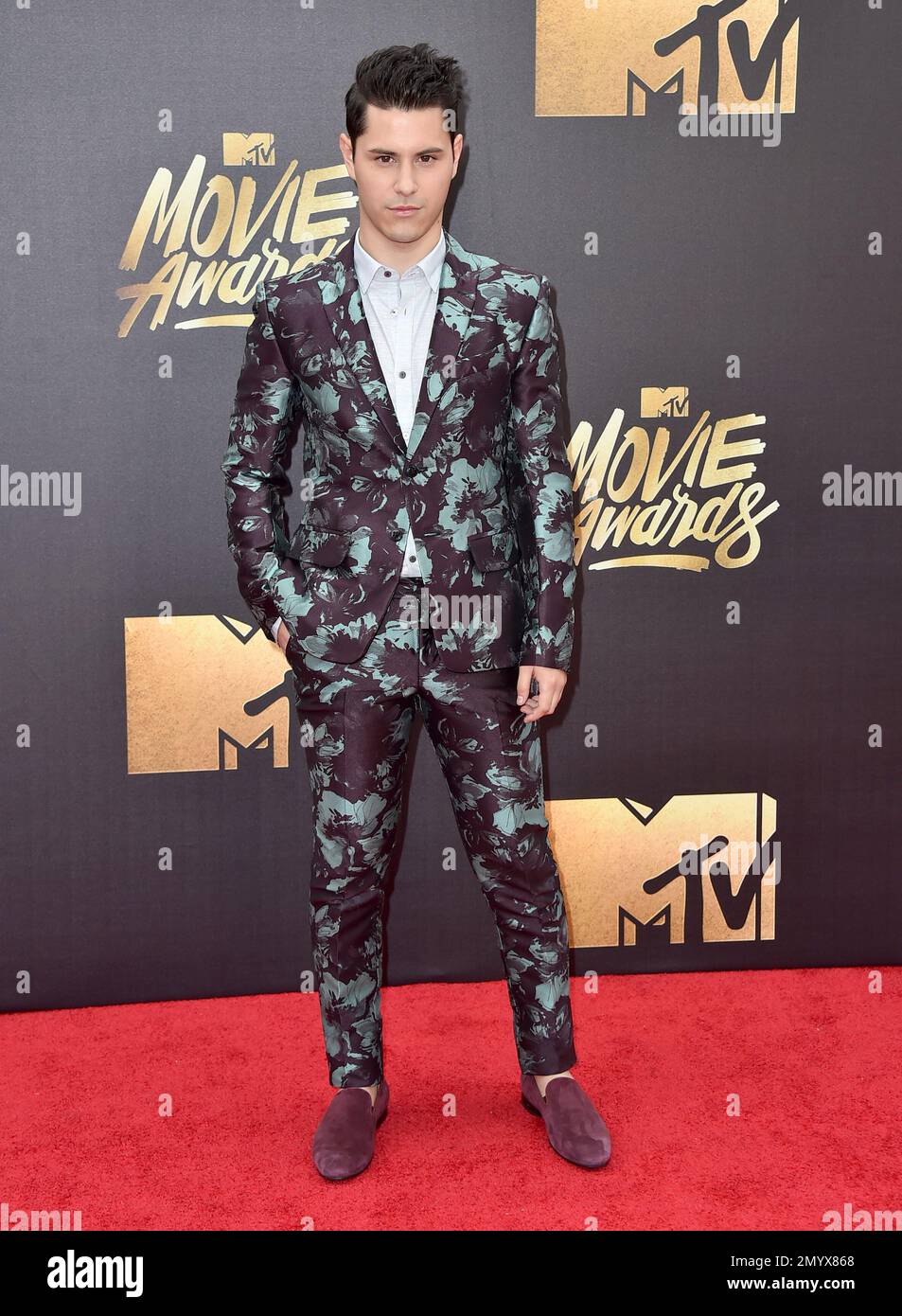 Michael Willett arrives at the MTV Movie Awards at Warner Bros. Studios ...