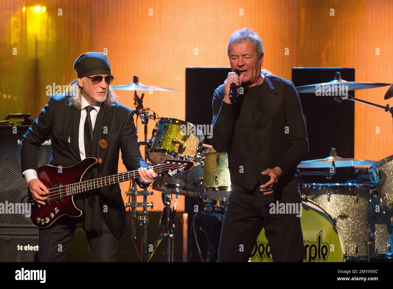 Inductees Roger Glover, left, and Ian Gillan from Deep Purple perform ...