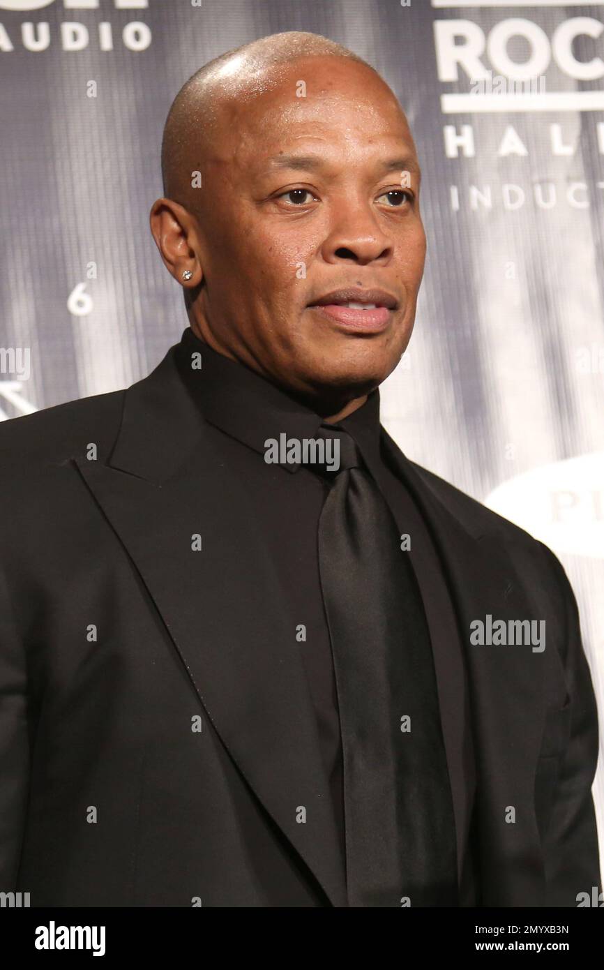 Dr. Dre of N.W.A poses in the press room at the 31st Annual Rock and ...