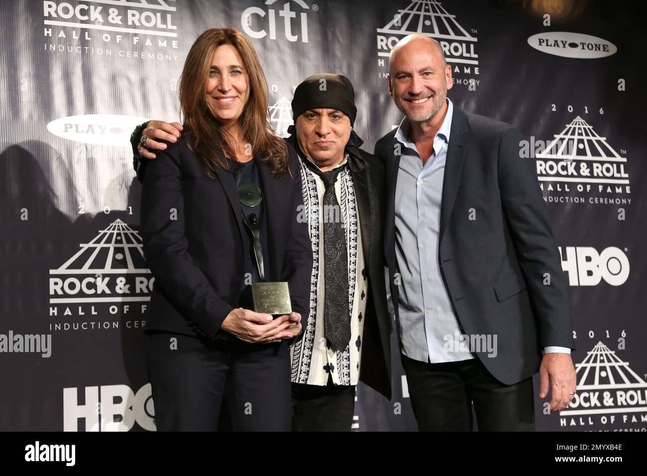 Cassandra Berns, from left, Steven Van Zandt and Brett Berns pose in ...