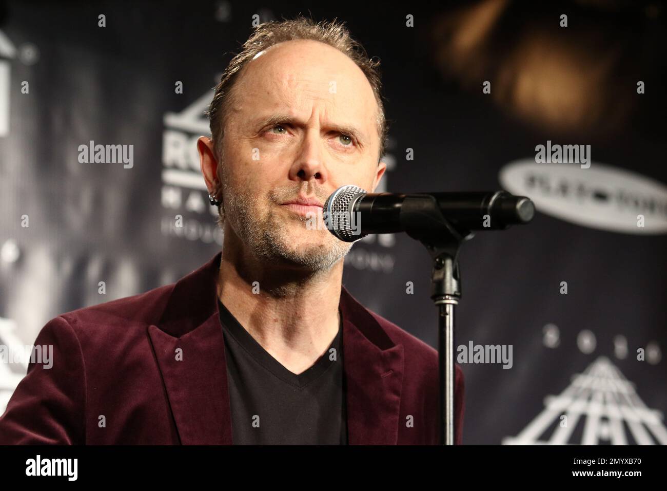 Lars Ulrich appears in the press room at the 31st Annual Rock and Roll ...