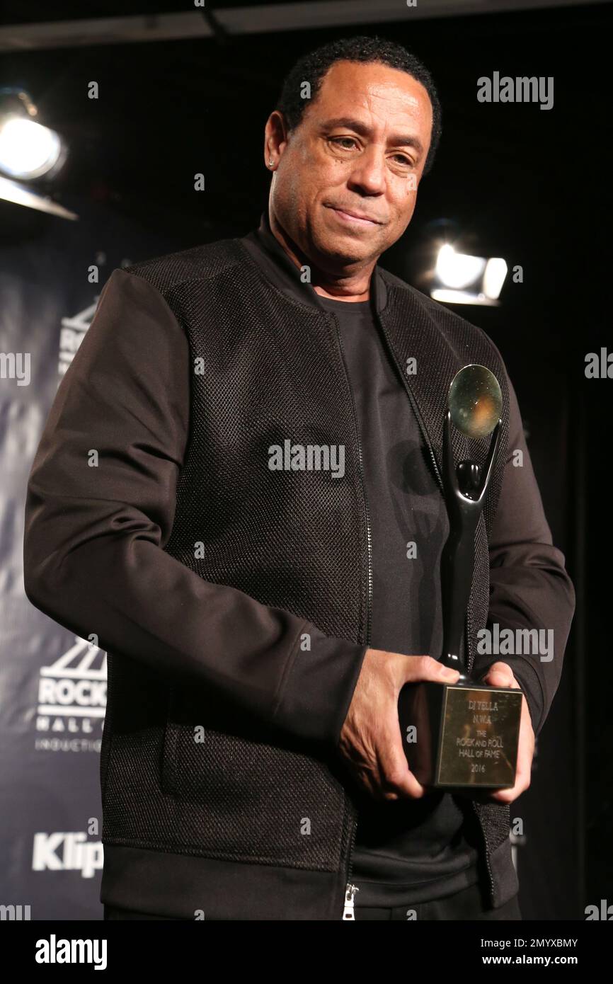 DJ Yella of N.W.A poses in the press room at the 31st Annual Rock and ...