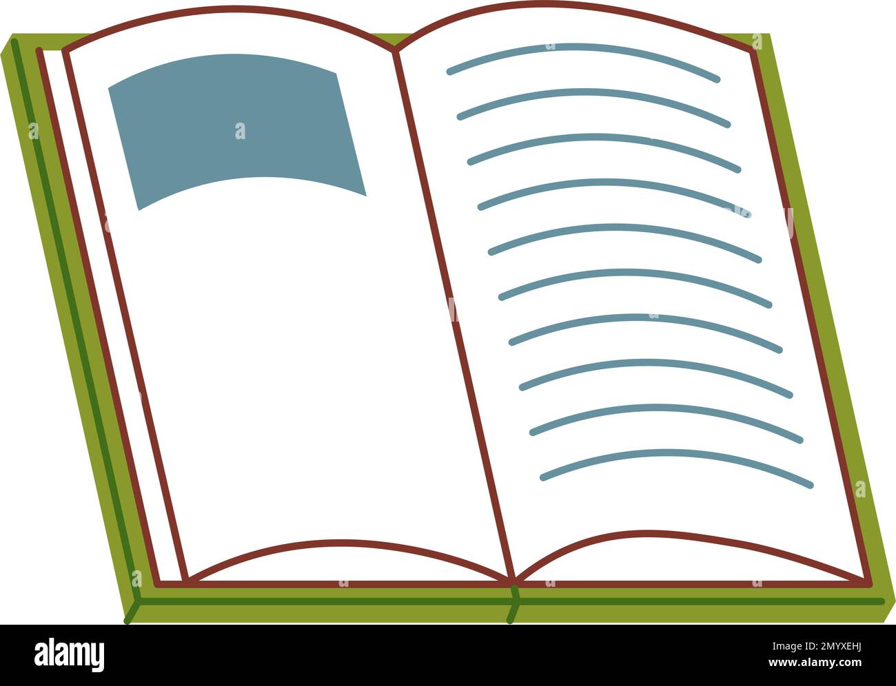 School textbook with text and picture, learning Stock Vector Image ...