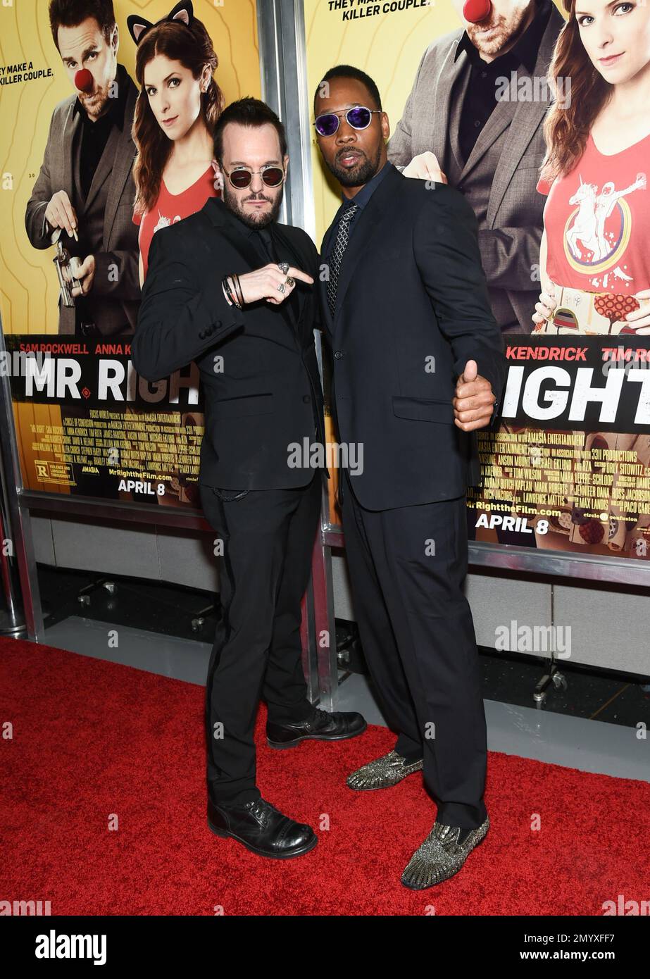 Actors Michael Eklund, left, and RZA attend the premiere of "Mr. Right ...