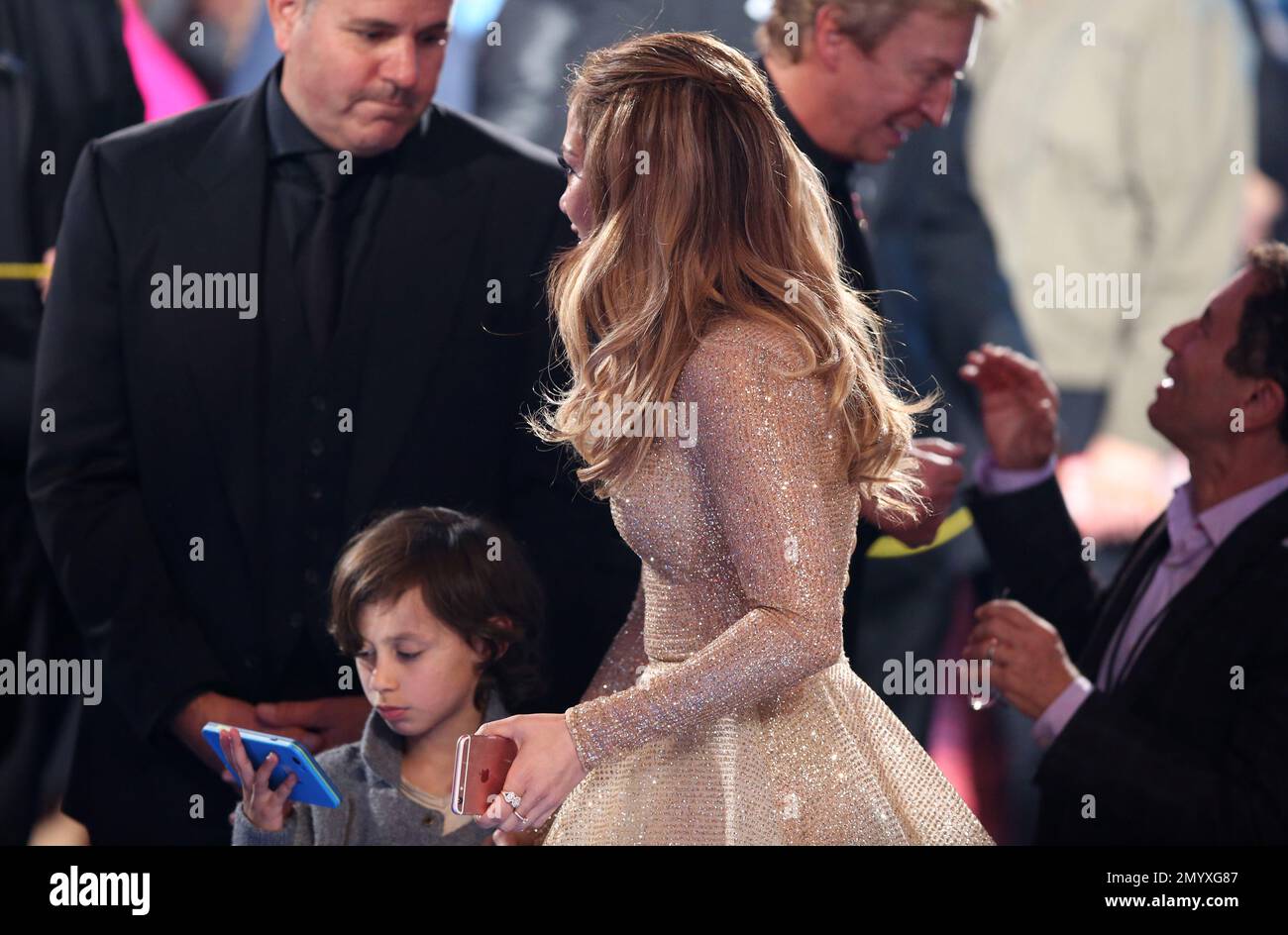 Jennifer Lopez, right, and son Maximilian David Muniz appear at the ...