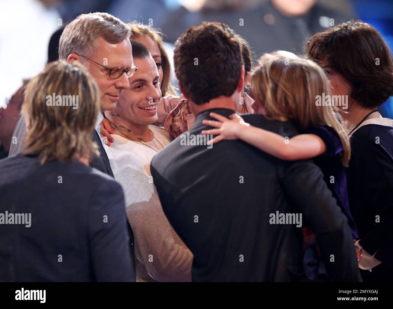 Casper Smart, third from left, appears at the "American Idol" farewell ...