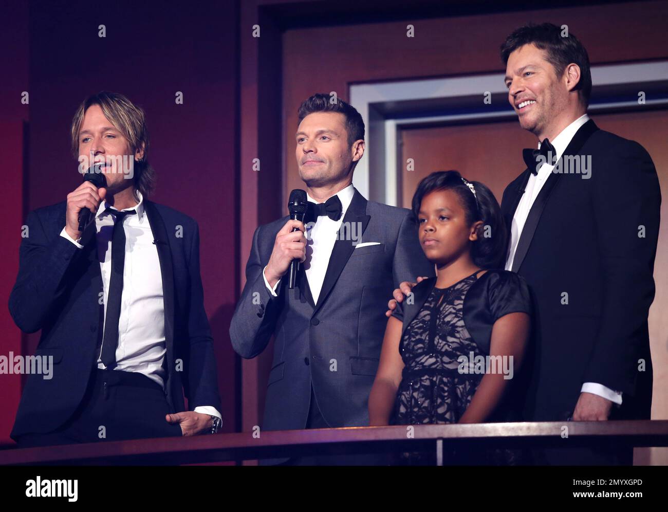 Keith Urban, from left, Ryan Seacrest, Marley Fletcher and Harry ...