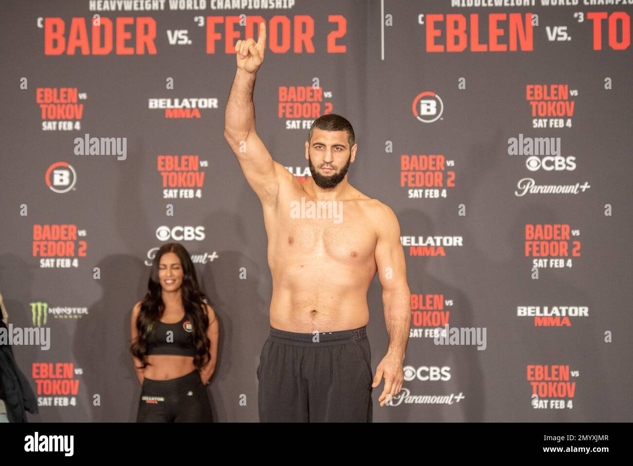 Los Angeles, California - February 3rd: Ali Isaev weighs in at 261.8lbs ...
