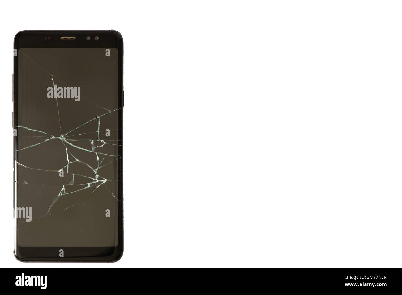 Cracked mobile phone on Cut Out Stock Images & Pictures - Alamy