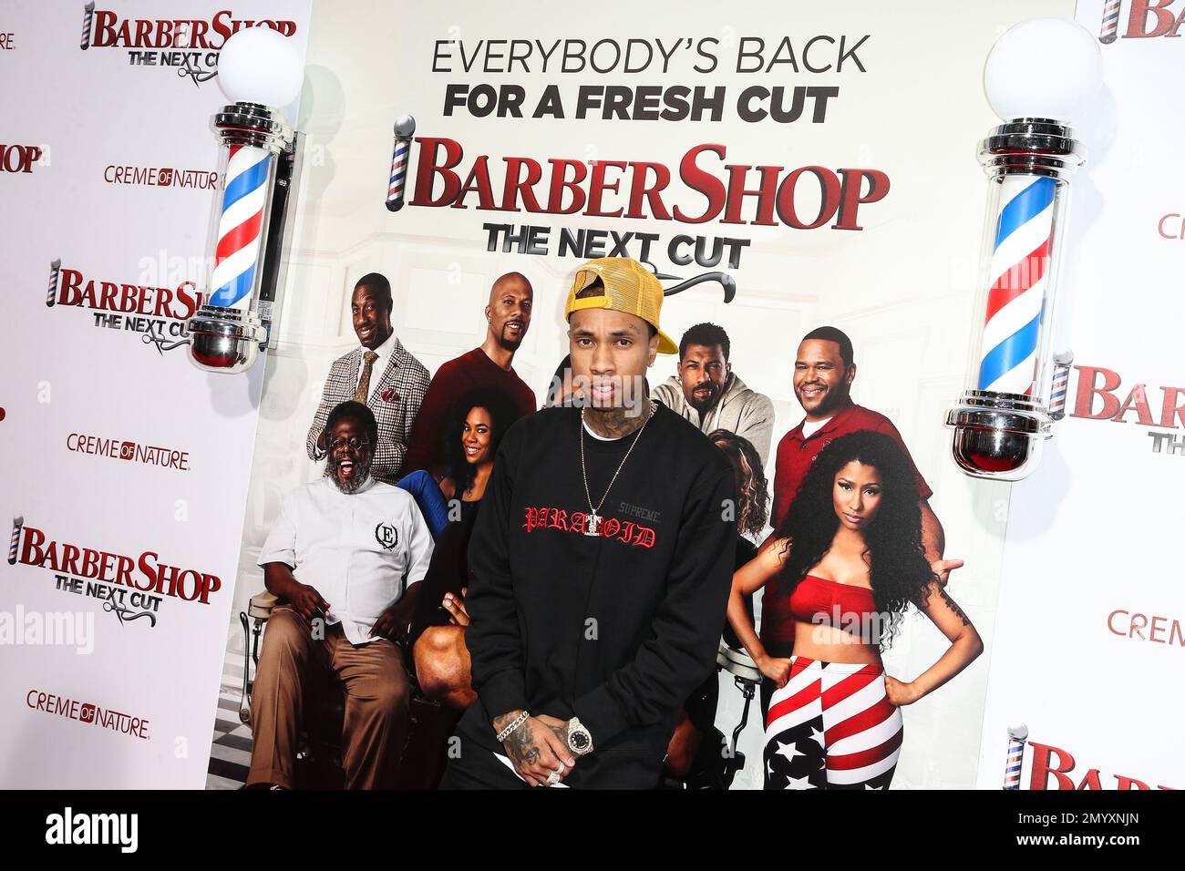 Tyga attends the LA Premiere of "Barbershop: The Next Cut" held at the ...