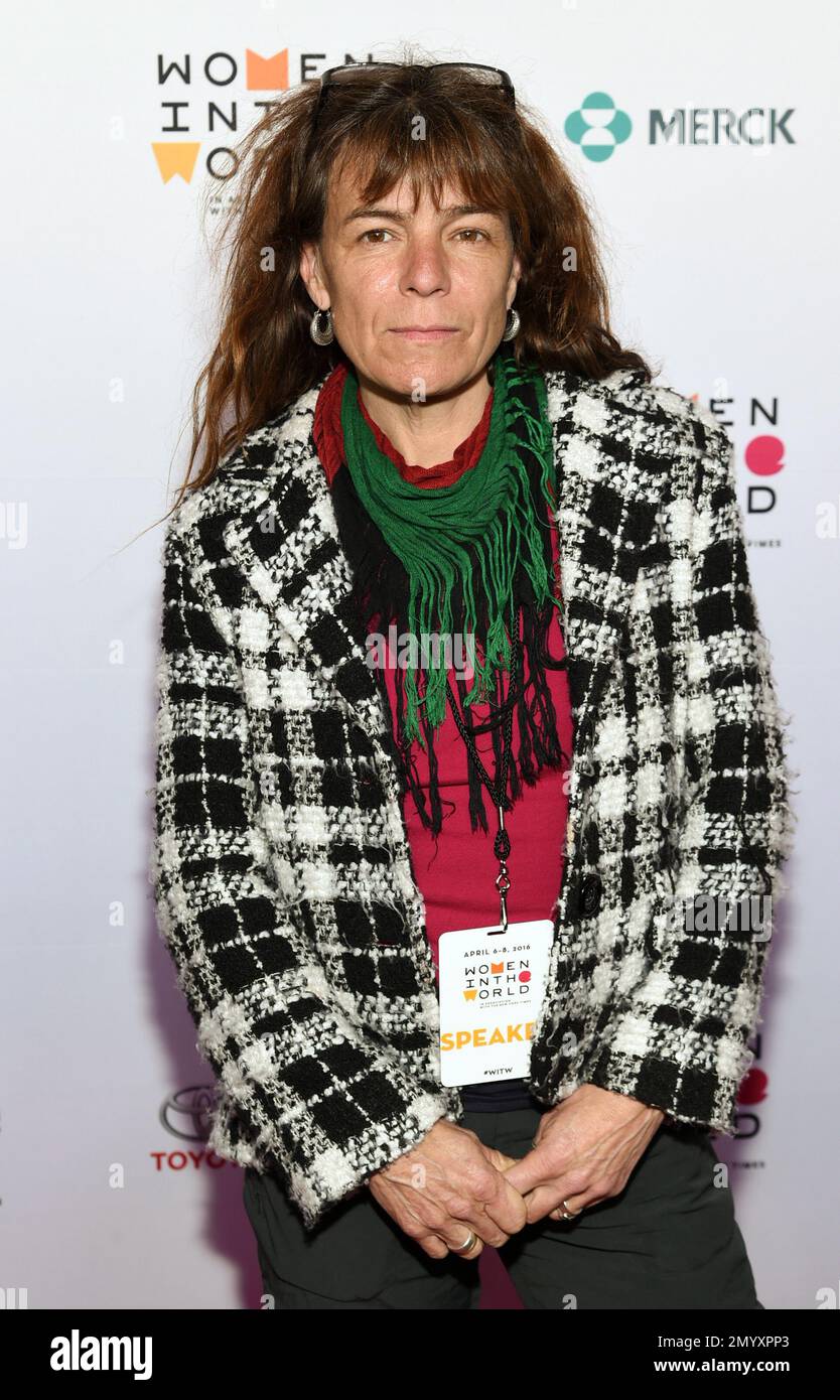 Activist Liz Clegg arrives at the 7th Annual Women in the World Summit ...