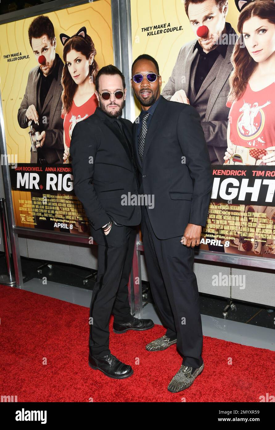Actors Michael Eklund, left, and RZA attend the premiere of "Mr. Right ...