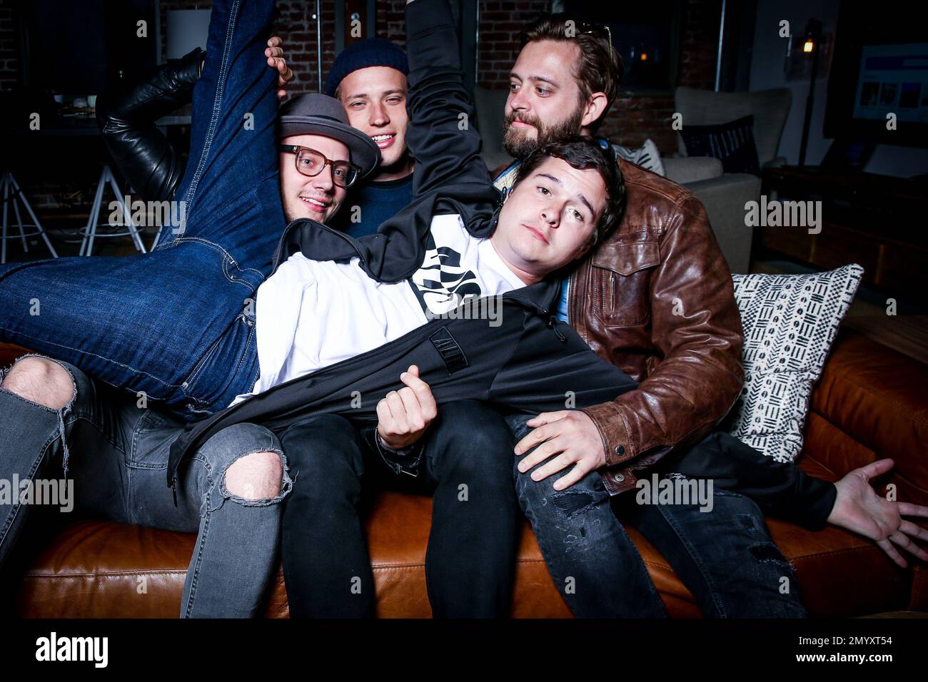 In this March 30, 2016 photo, Mark Falgren, from left, Magnus Larsson ...