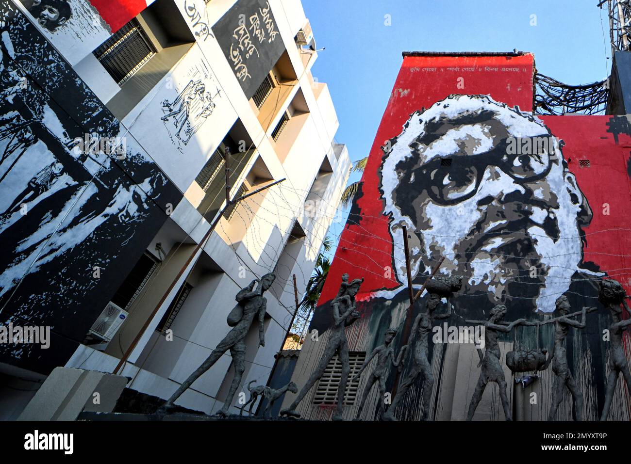 Kolkata, India. 04th Feb, 2023. Street graffiti seen on a wall during ...
