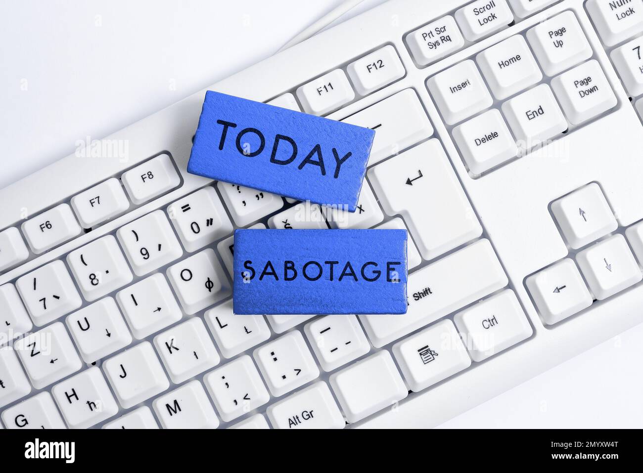 Handwriting text Sabotage. Word for destruction of an employer's tools ...