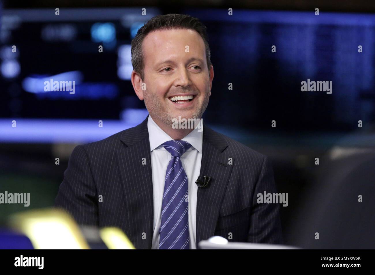 Allergan CEO Brent Saunders is interviewed on the floor of the New York ...