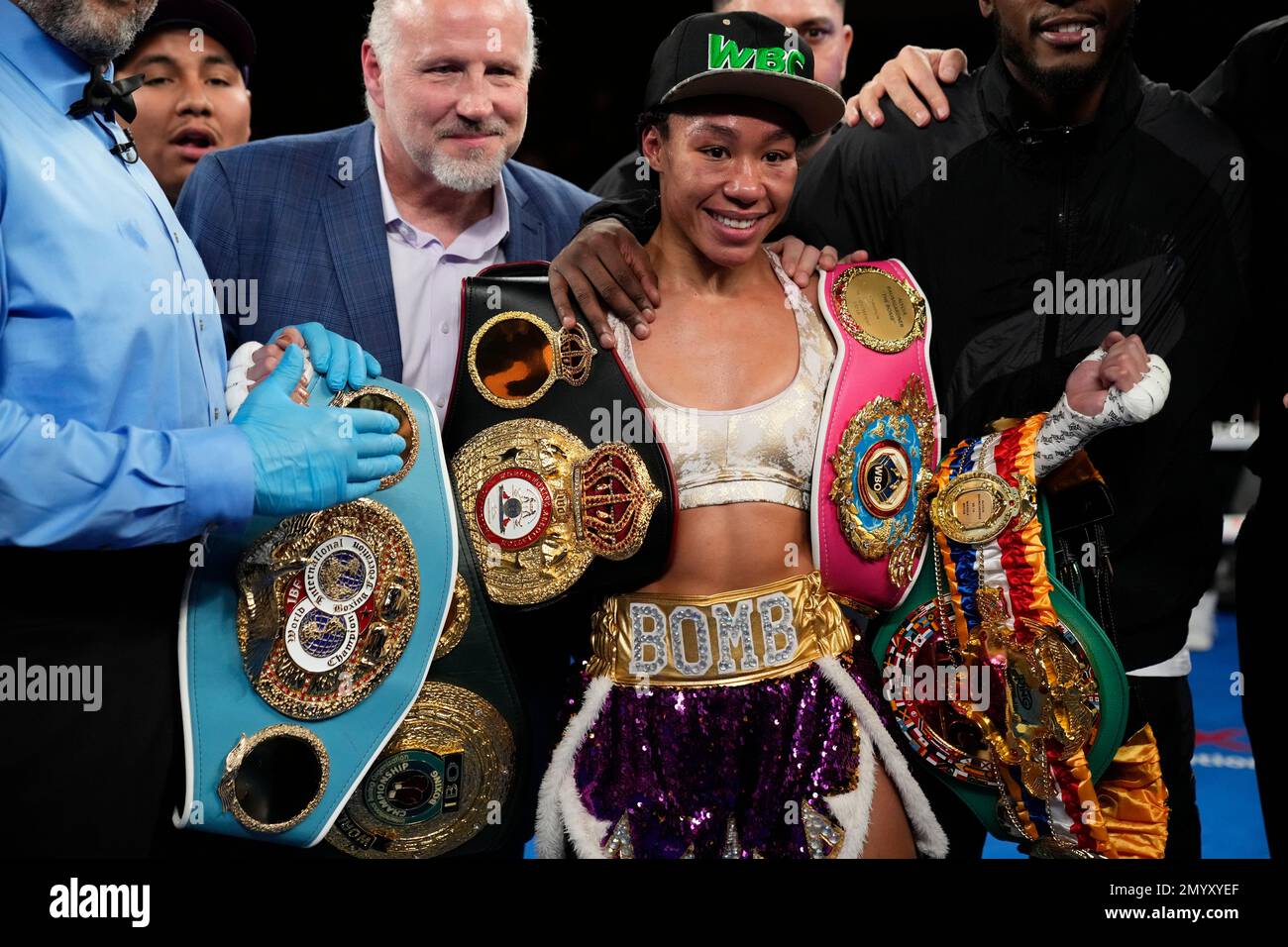 Alycia Baumgardner after a women's super featherweight championship ...