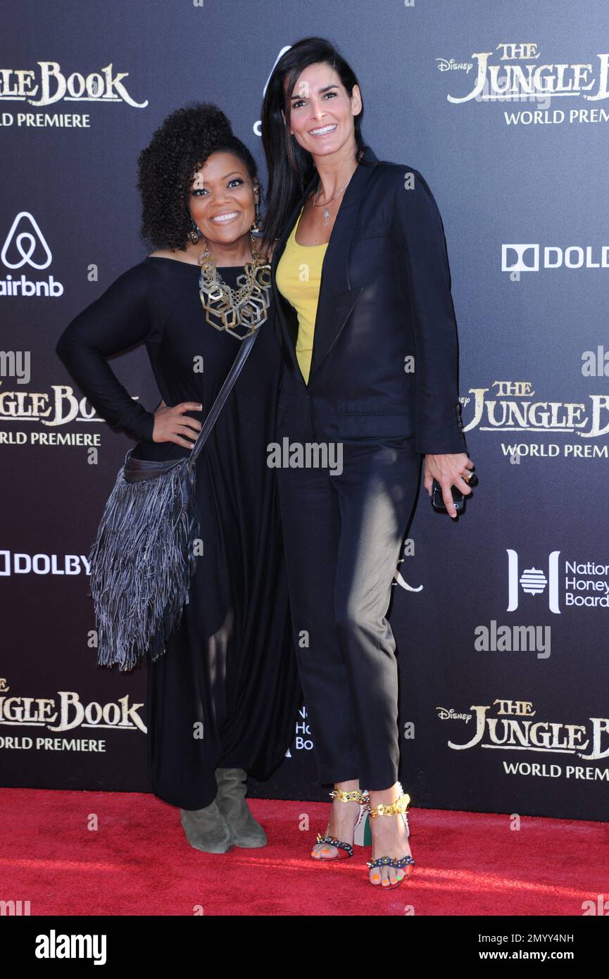 Yvette Nicole Brown, left, and Angie Harmon arrive at the premiere of ...