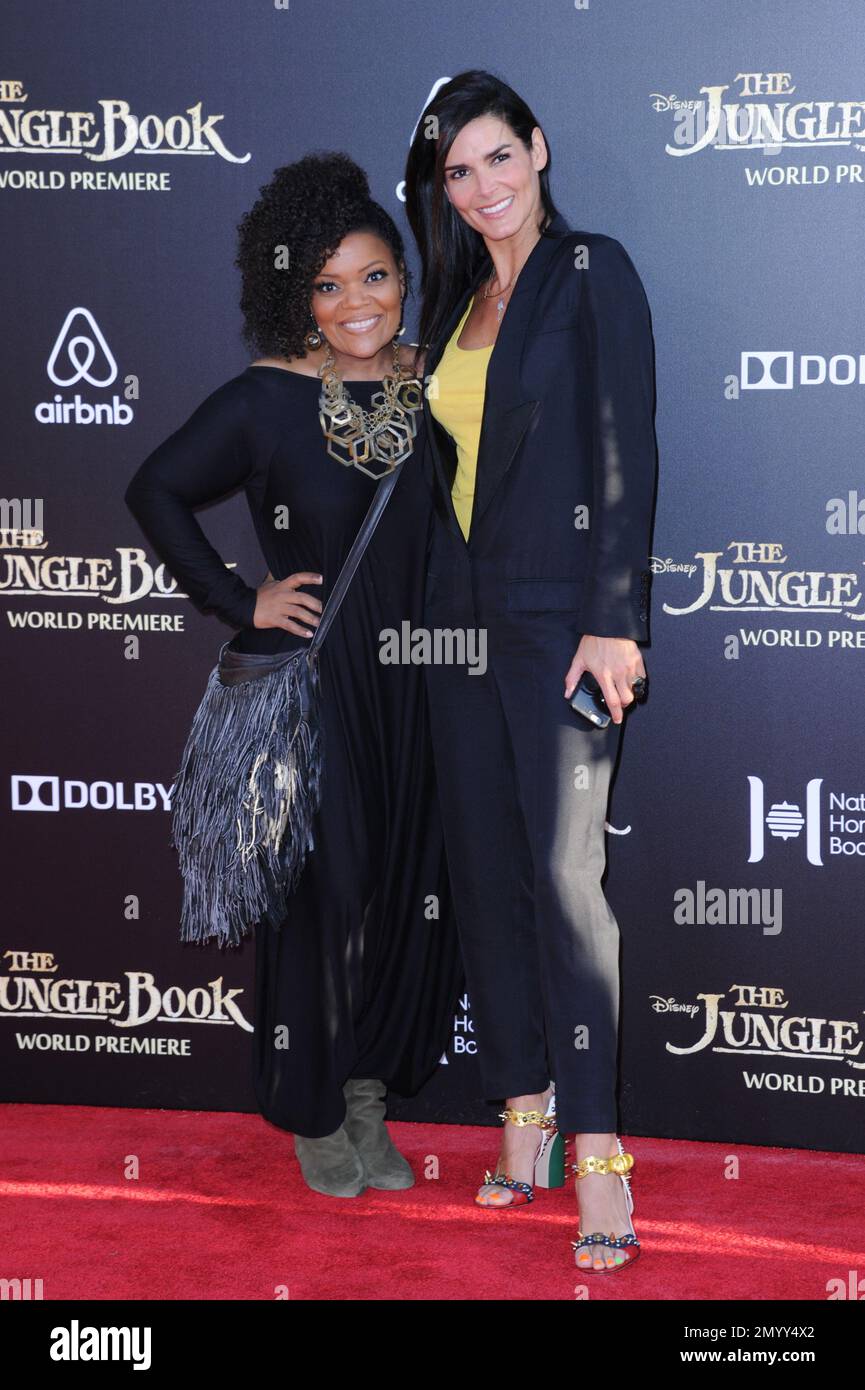 Yvette Nicole Brown, left, and Angie Harmon arrive at the premiere of ...