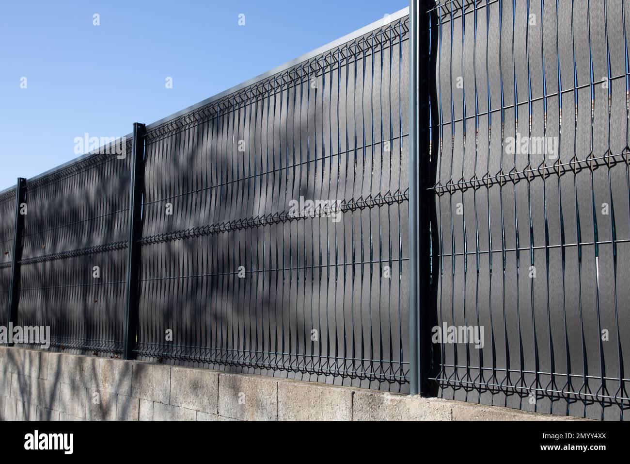wall design fence grey aluminium modern barrier gray around house ...