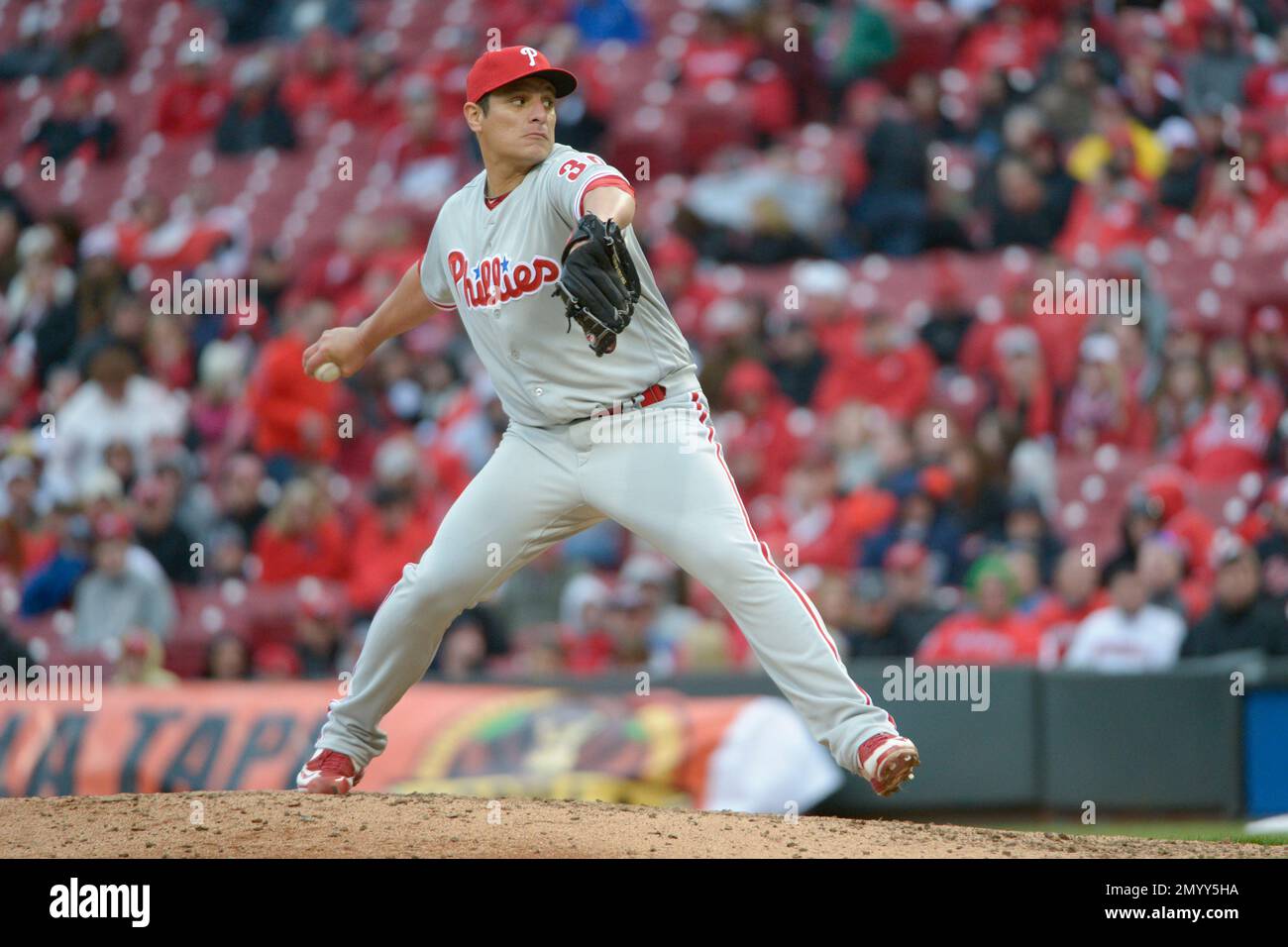 Philadelphia Phillies relief pitcher David Hernandez throws in the ...