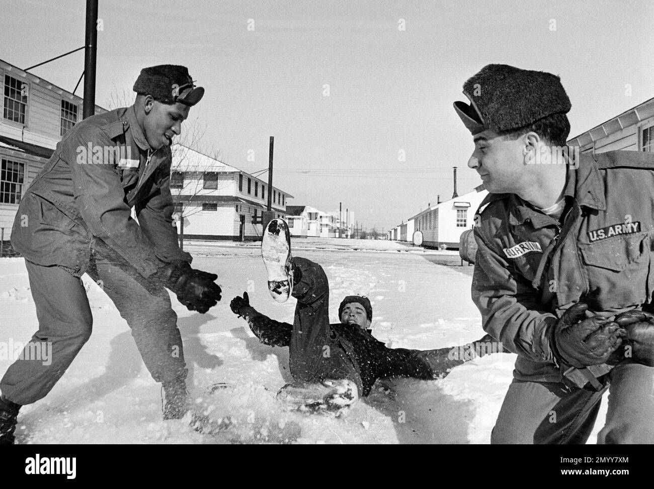 Boston Red Sox outfielder Tony Conigliaro, center, finishing up a six ...