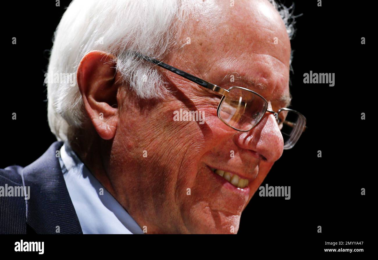 Democratic presidential candidate Sen. Bernie Sanders, I-Vt., smiles ...