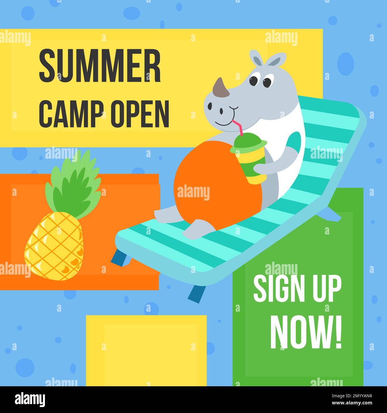 Summer camp for children, sign now promo banner Stock Vector Image ...