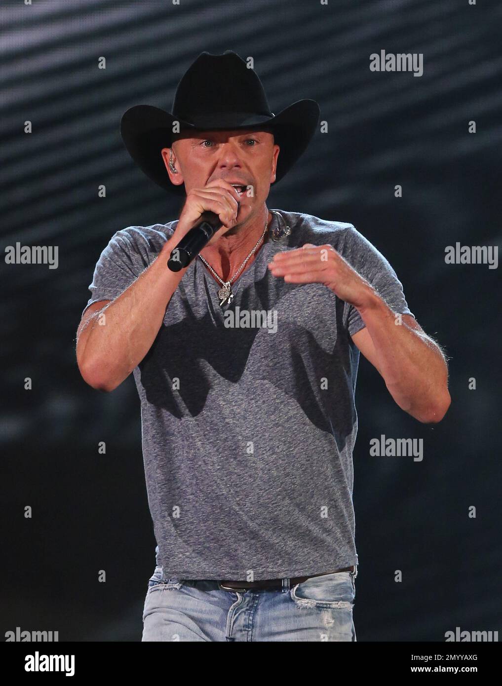 Kenny Chesney performs “Noise” at the 51st annual Academy of Country ...