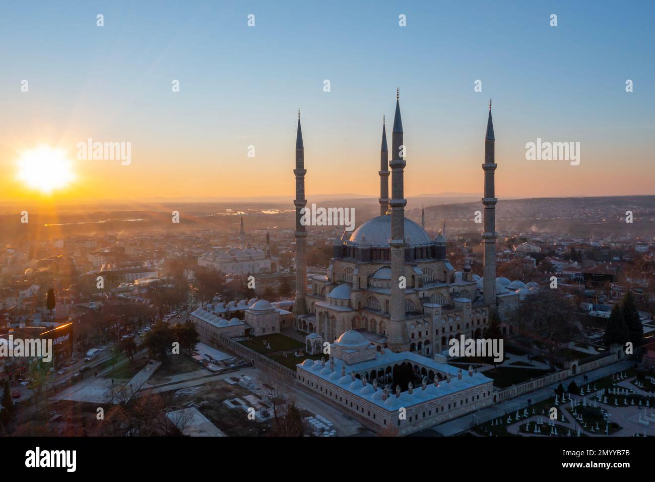Selimiye Mosque exterior view in Edirne City of Turkey. Edirne was ...