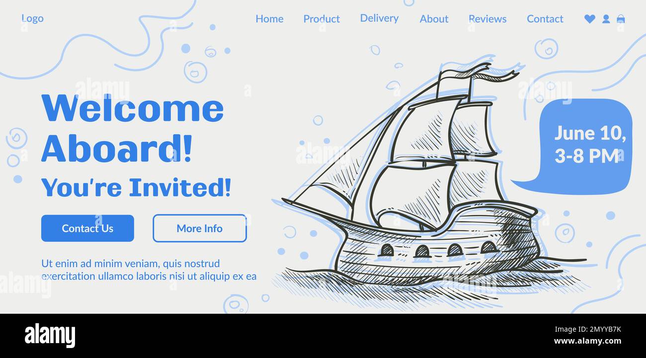 Welcome aboard, you are invited website pages Stock Vector Image & Art ...