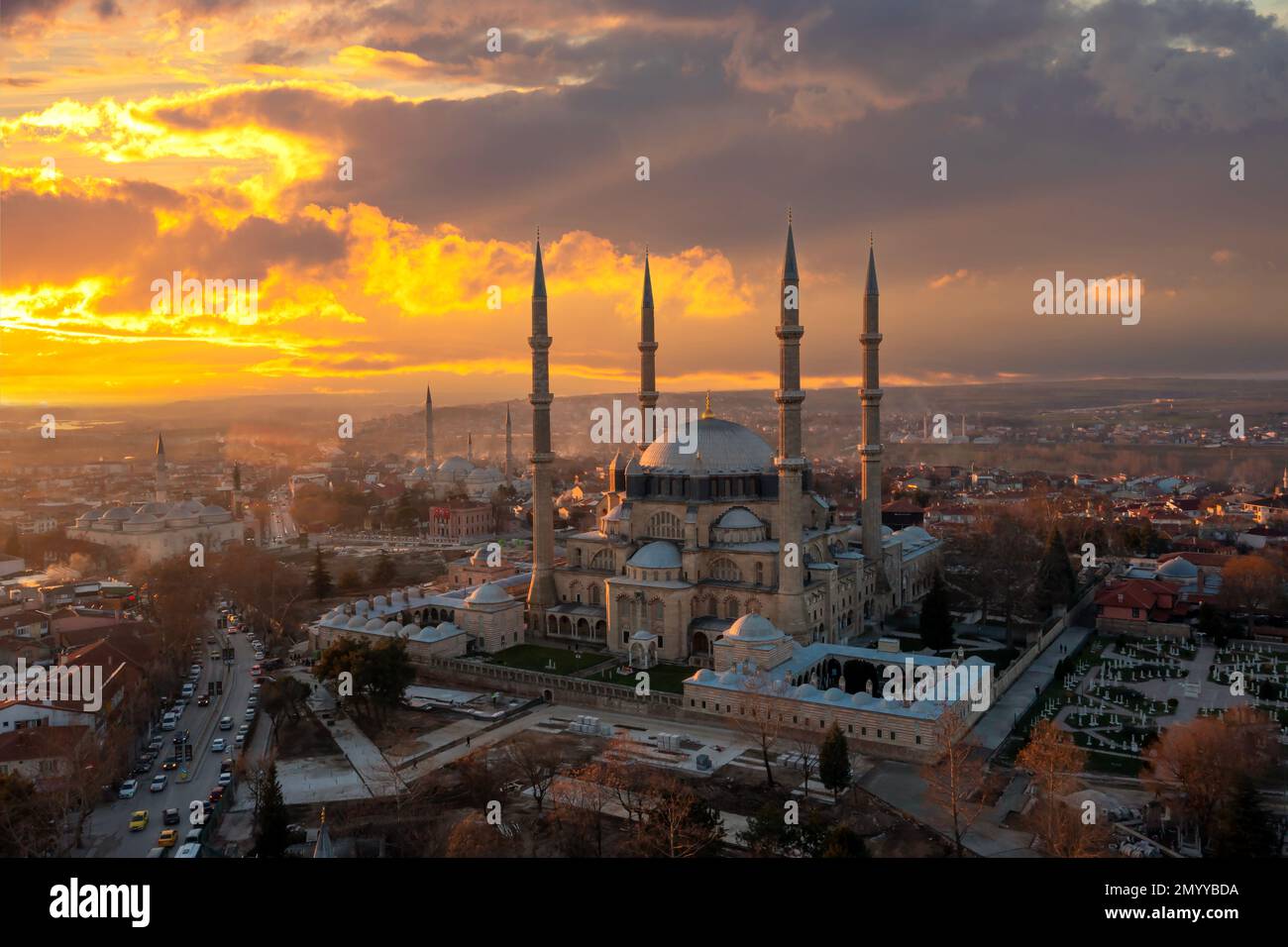Selimiye Mosque exterior view in Edirne City of Turkey. Edirne was ...