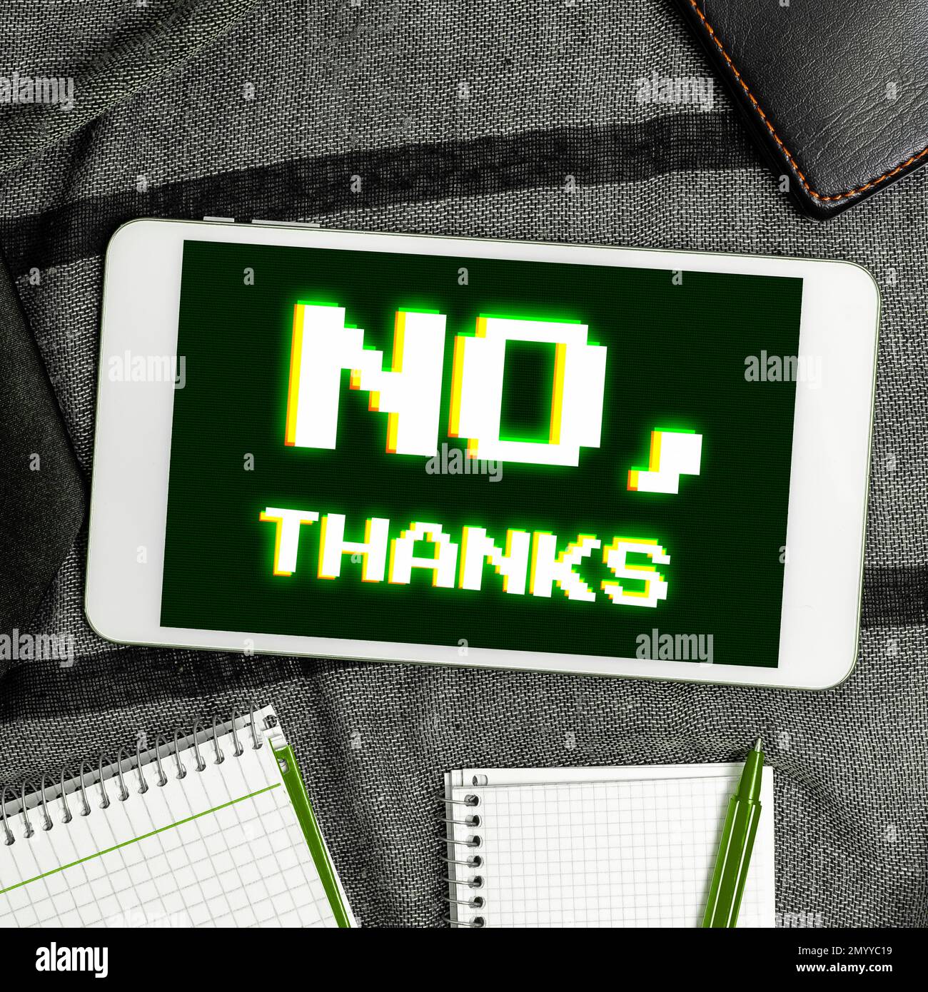 Writing displaying text No, Thanks. Word Written on Answering question ...