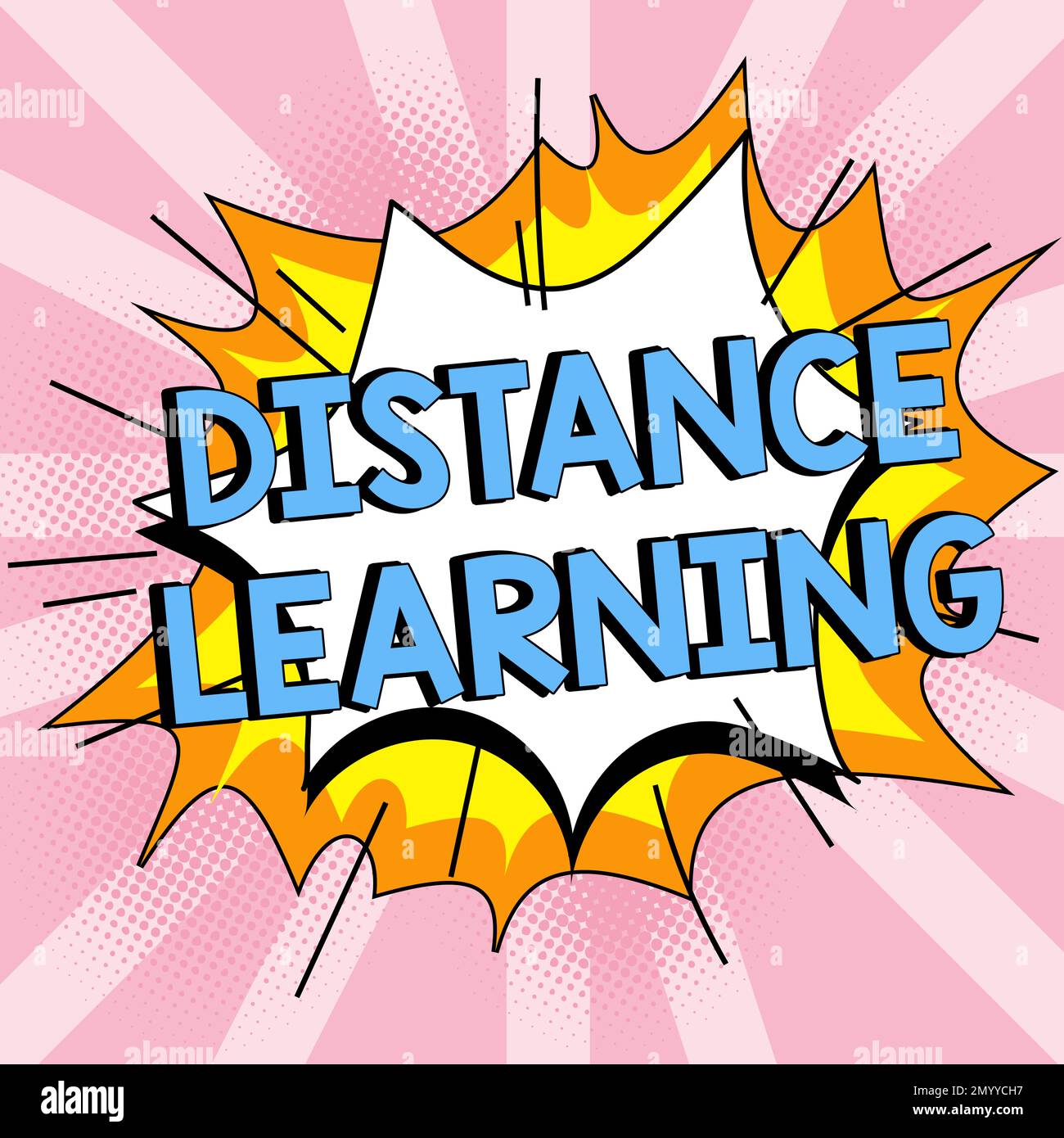 Sign displaying Distance Learning. Word for educational lectures ...
