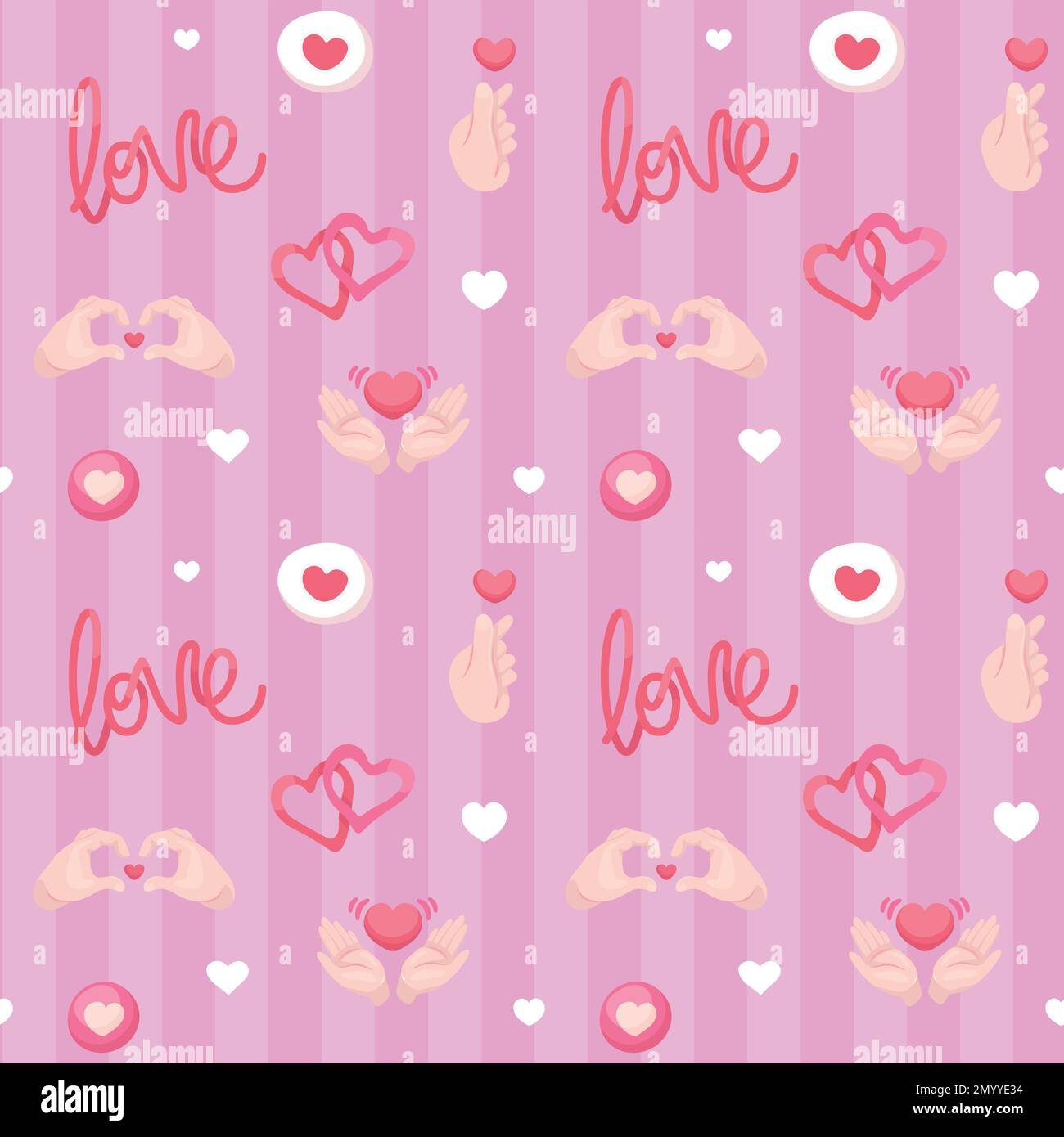 Colorful repetitive pattern background of love and relationship, Valentine's day related heart ...