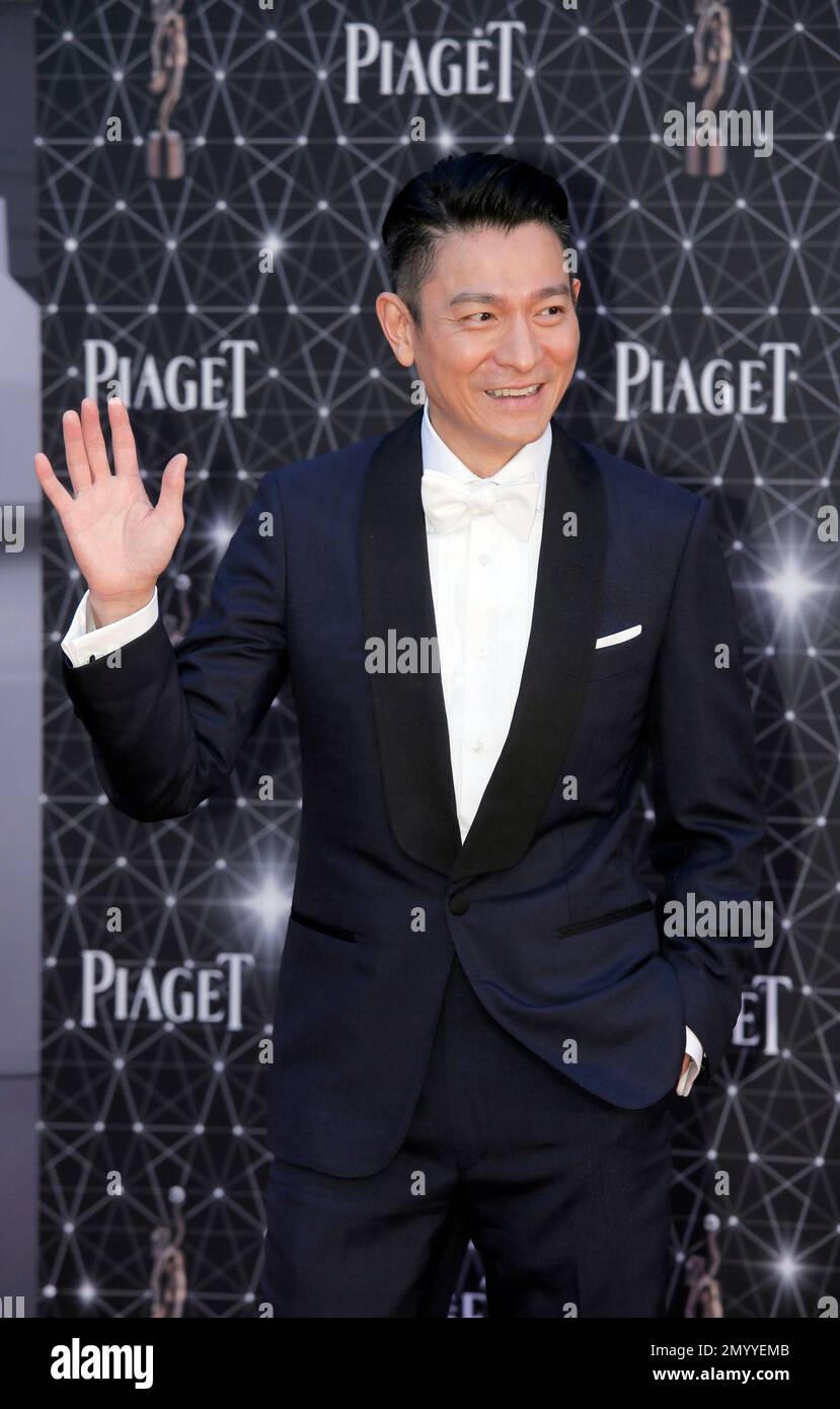 Hong Kong actor Andy Lau poses on the red carpet of the Hong Kong Film ...